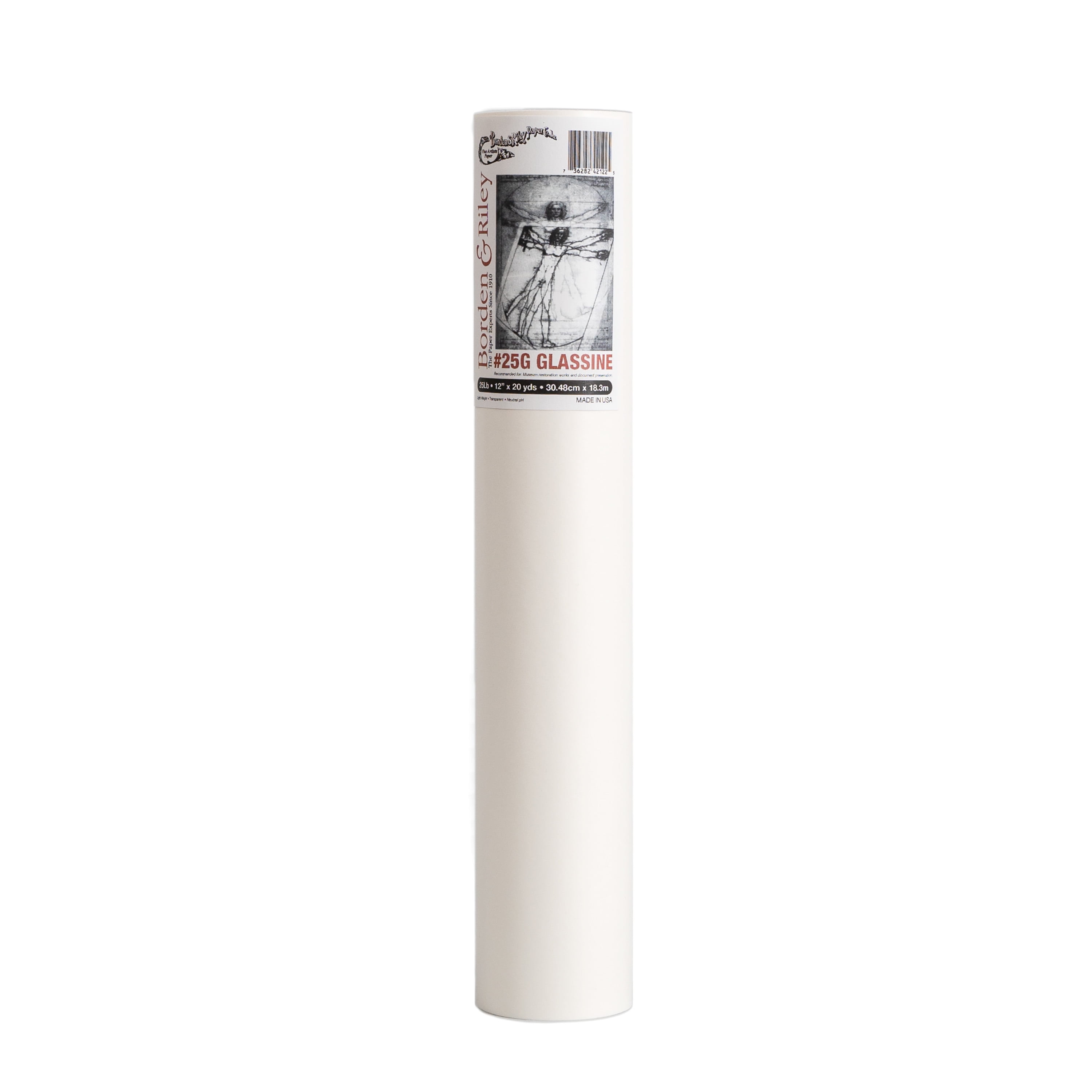 Borden & Riley #25G Glassine Paper Roll, 12" x 20 yds. - Walmart.com