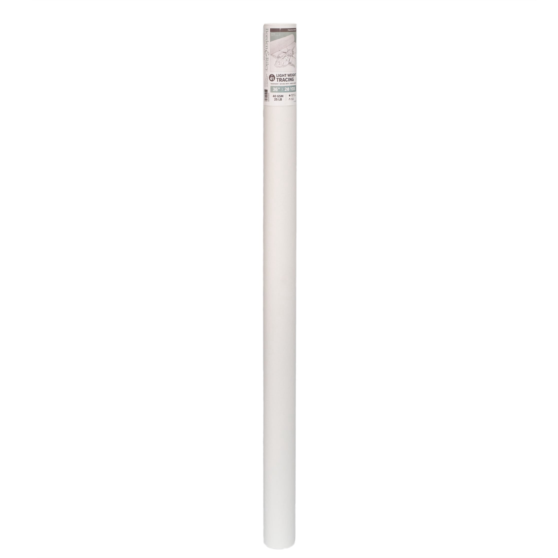 Borden & Riley #41 Monroe Light-Weight Parchment Tracing Paper Roll, 36 ...