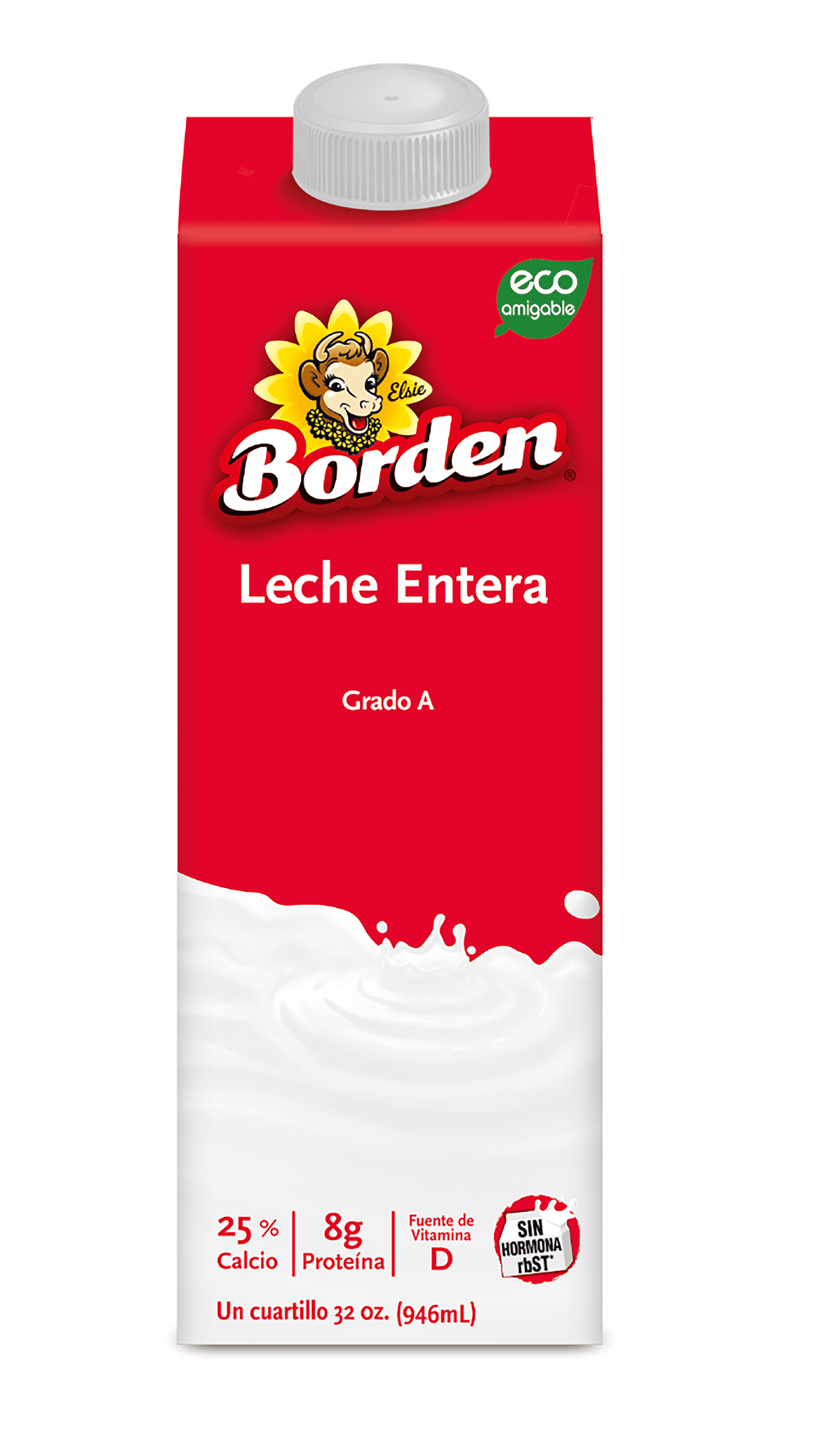 Borden Whole Milk UHT 32oz Bottle, Grade A, Shelf-Stable, Calcium ...
