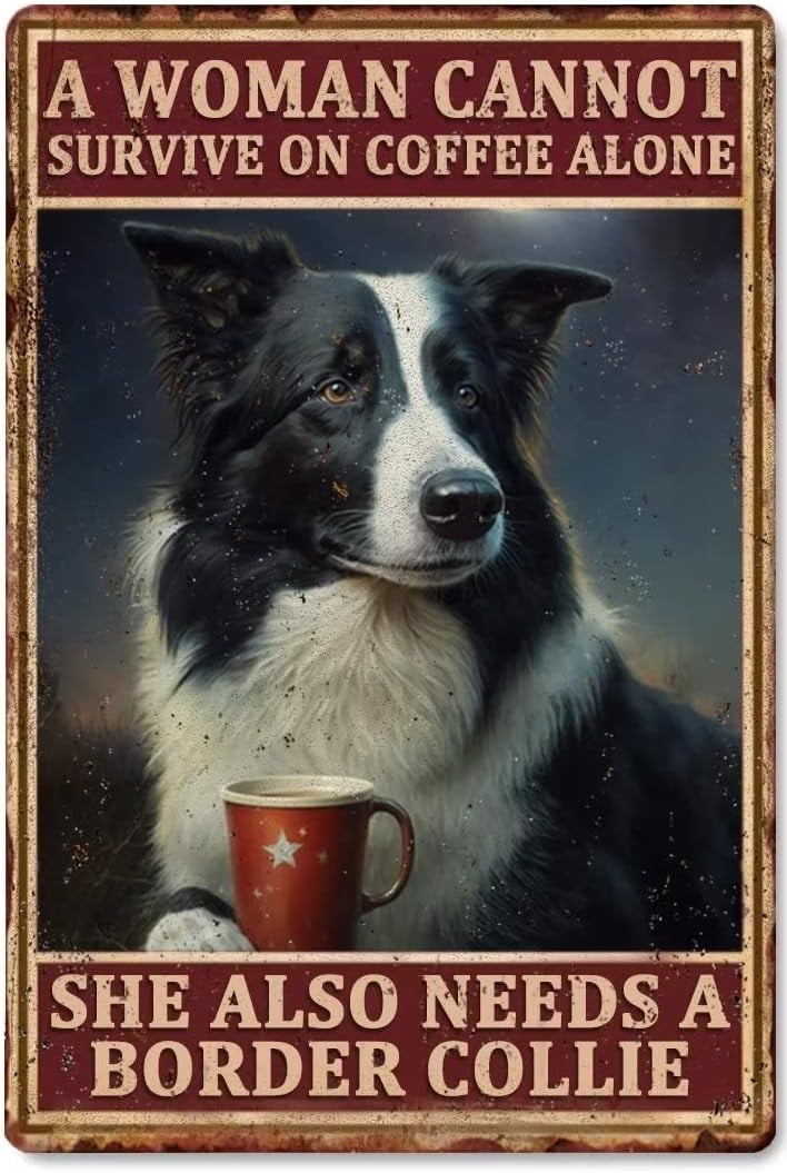 Border Collie 120 Piece Wooden Jigsaw Puzzles For Adults Family Elderly A Woman Needs Coffee And ...