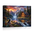 Border Collie At Mountain Lake Cabin Sunset Rustic Wilderness Loyal Dog ...
