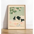Border Collie Bathroom Vintage Japanese Ukiyo e Dog Art Unframed Paper ...