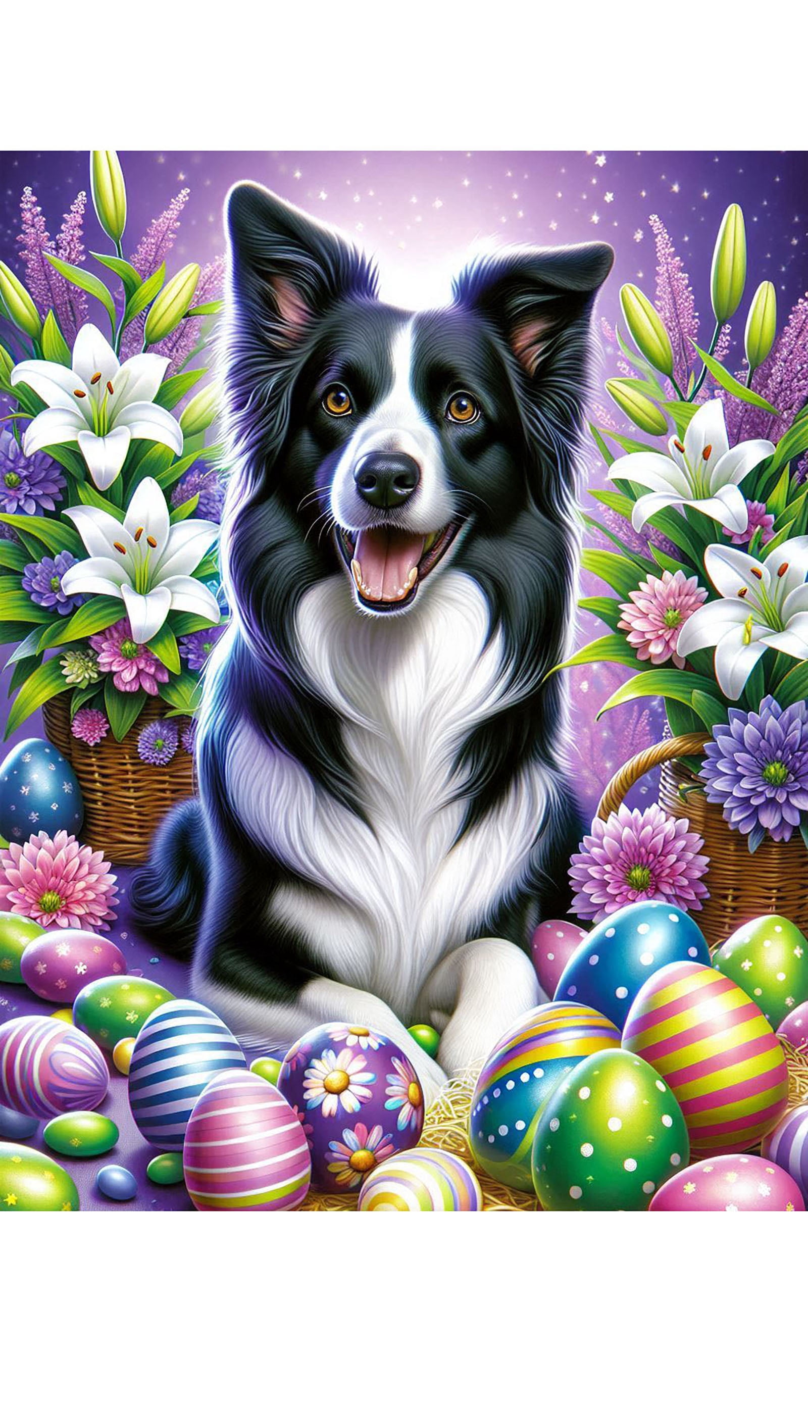 Border Collie - Best of Breed DCR Easter Holiday Outdoor House Flag ...