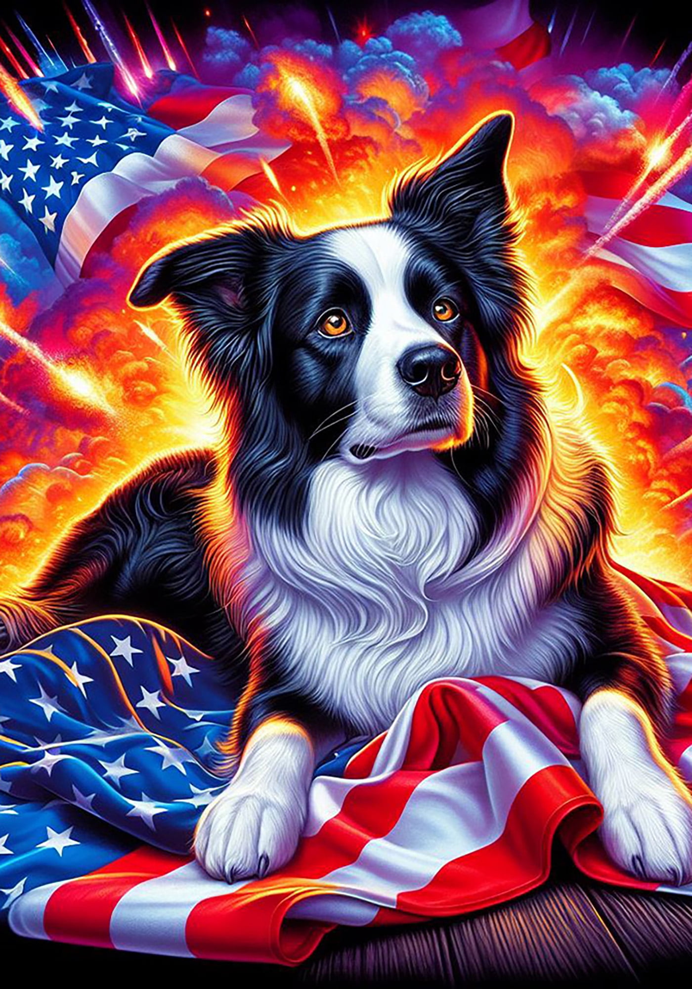 Border Collie - Best of Breed DCR Patriotic I Garden Flag - Walmart.com
