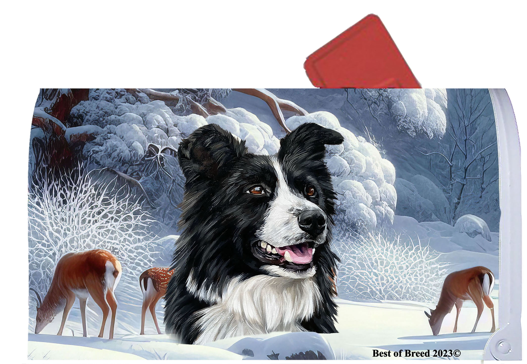 Border Collie - Best of Breed Winter Wonderland Dog Breed Mail Box ...