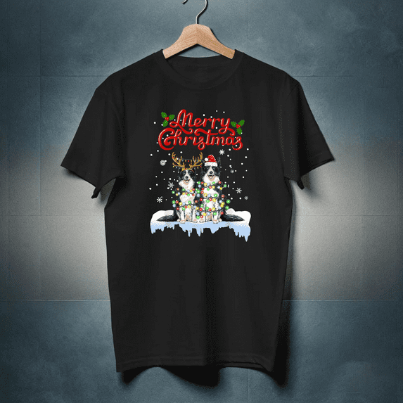 Border Collie Christmas Lights Funny Dog Matching Family Holiday Pet ...