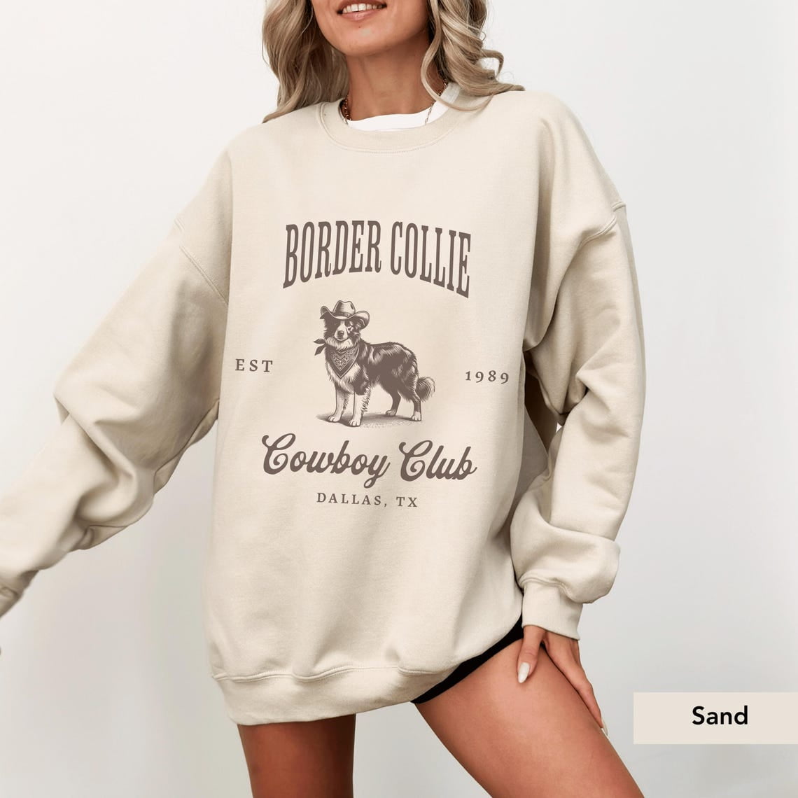 Border Collie Cowboy Club Sweatshirt, Border Collie Shirt, Border ...
