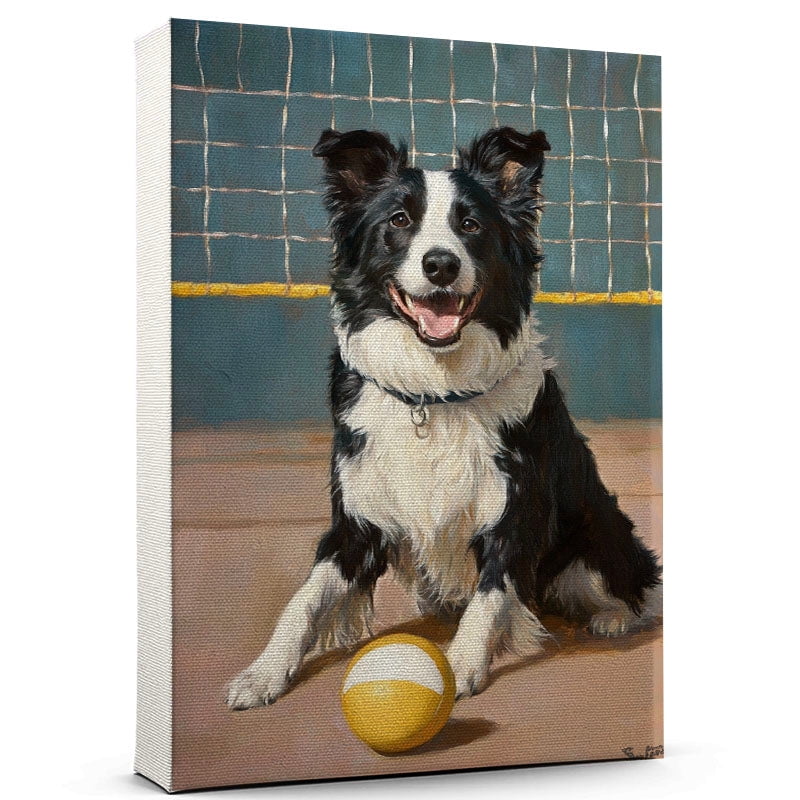 Border Collie Cute Dog Volleyball Poster Canvas – Retro Border Collie ...