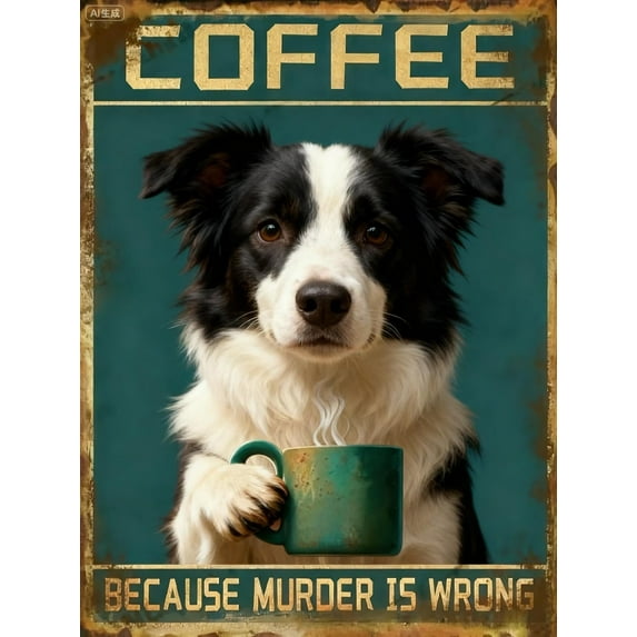 Border Collie Diamond Art Kits for Adults - 5D Border Collie Drinks ...