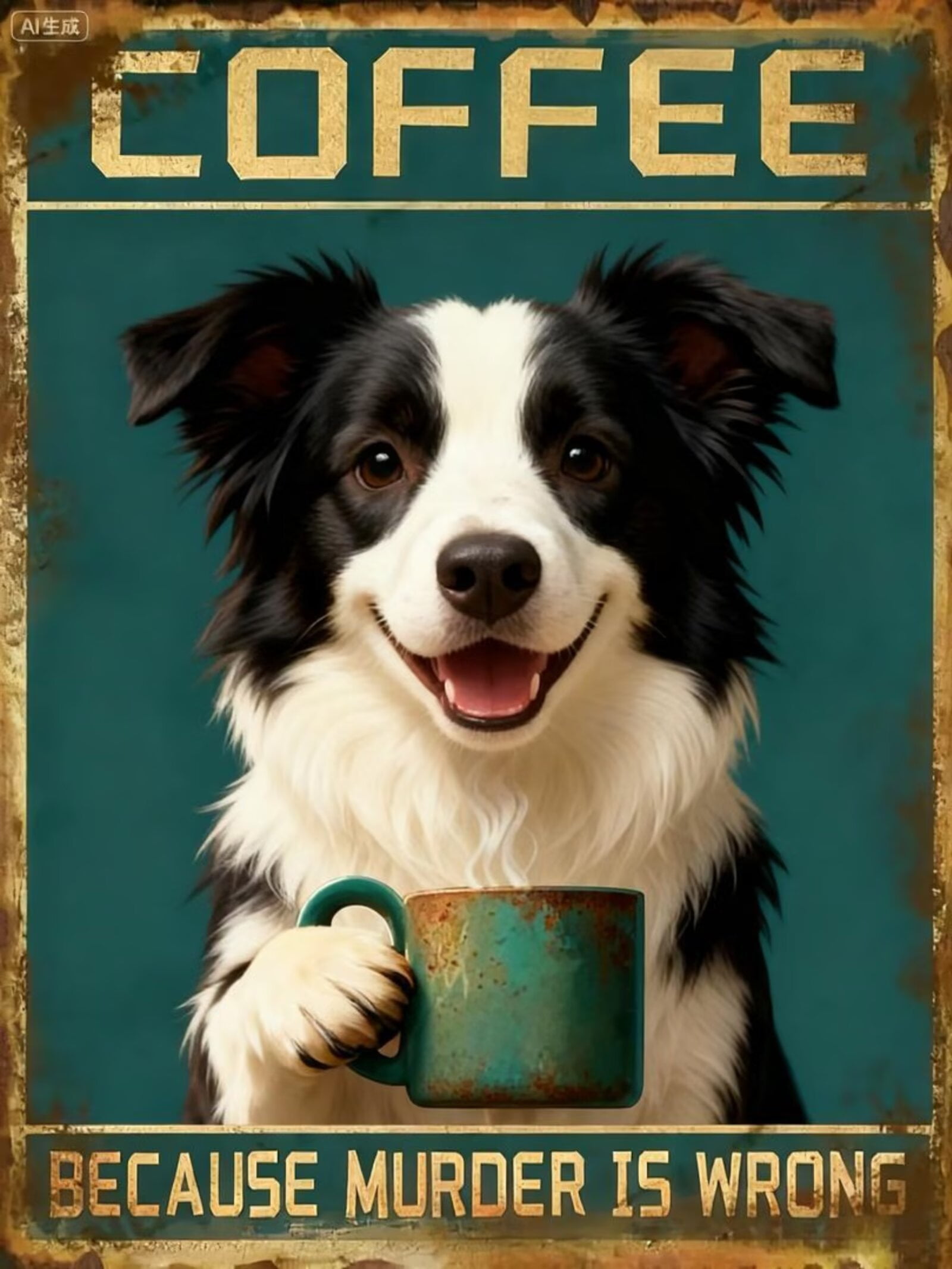 Border Collie Diamond Painting Kits For Adults Border Collie Drinks ...