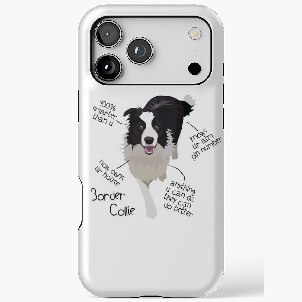 Border Collie Dog Art Case for iPhone 11 12 13 14 15 16 17 Pro Max ...