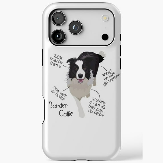 Border Collie Dog Art Case for iPhone 11 12 13 14 15 16 17 Pro Max ...