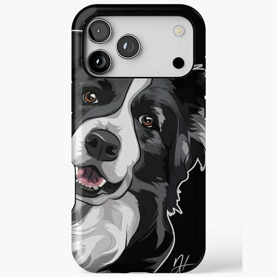 Border Collie Dog Art Protective Case for iPhone 11 12 13 14 15 16 17 ...