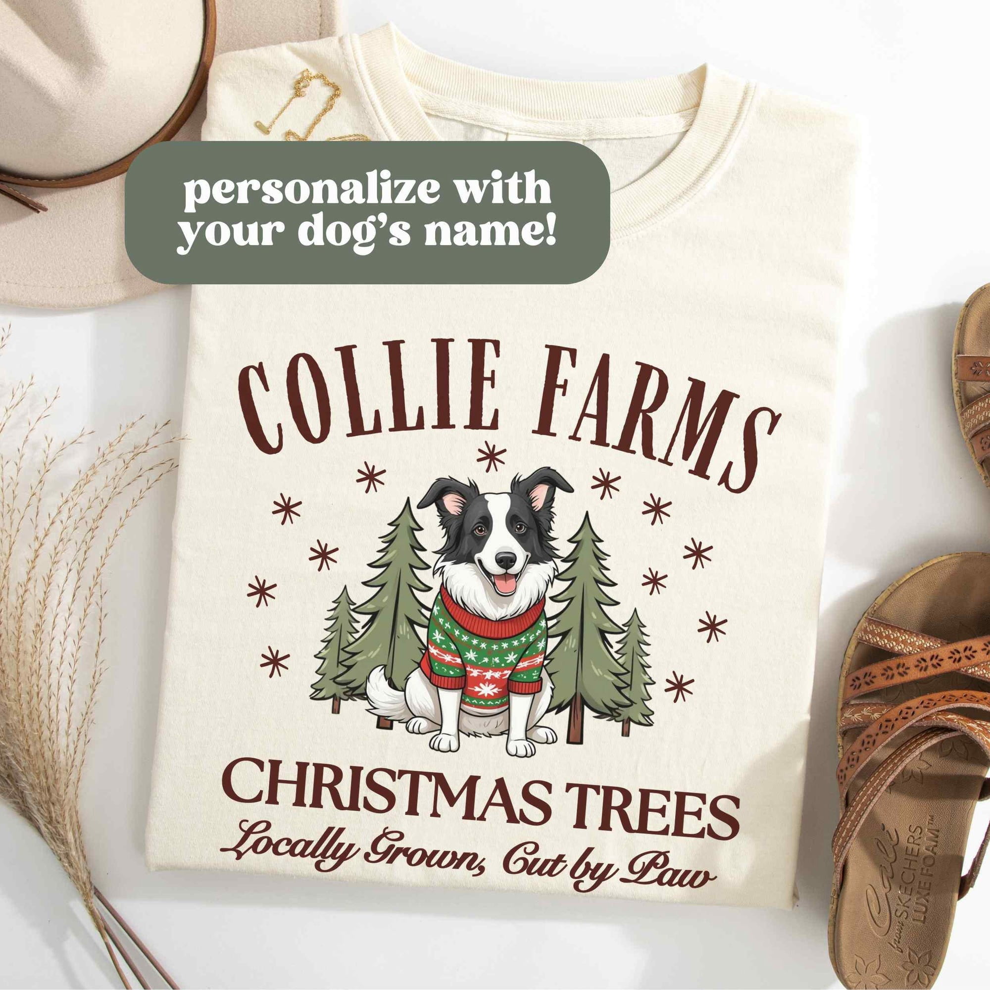 Border Collie Dog Christmas Shirt Collie Dog Collie Gift Custom Border ...