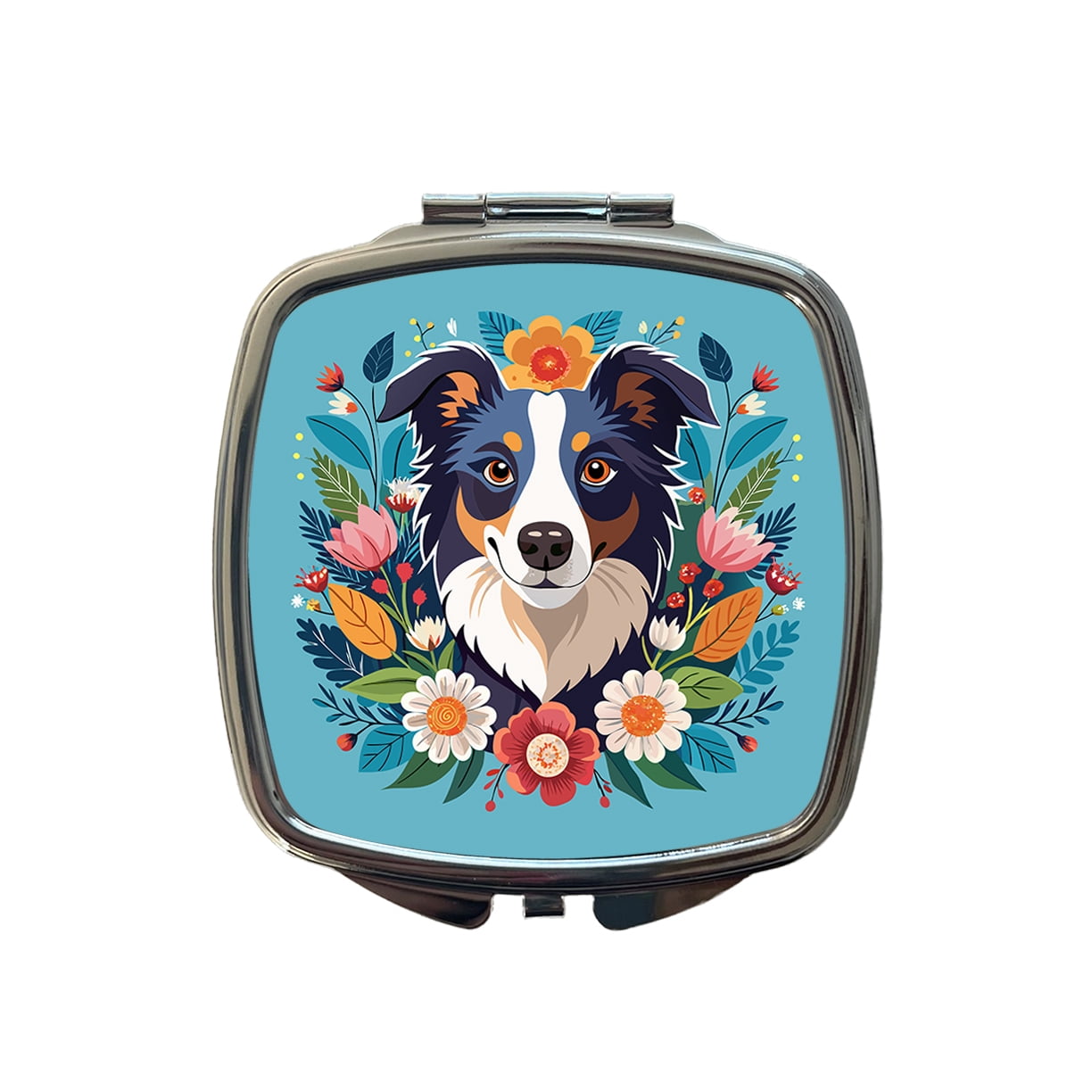 Border Collie Dog Floral Flowers Travel Makeup Handbag Purse Small ...