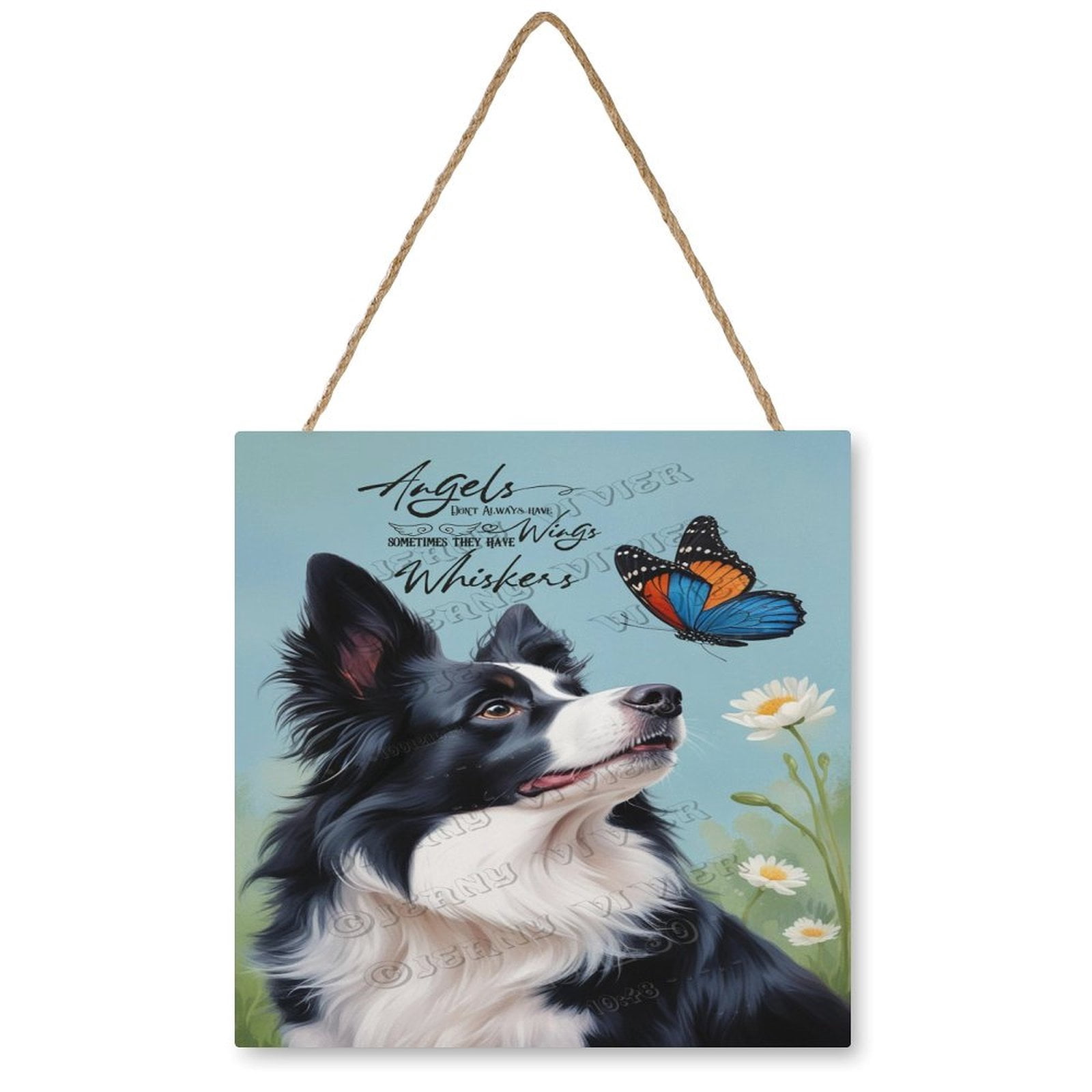 Border Collie Dog Funny Pet Dog Home Signs Gift Cute Pet Dog Wooden ...
