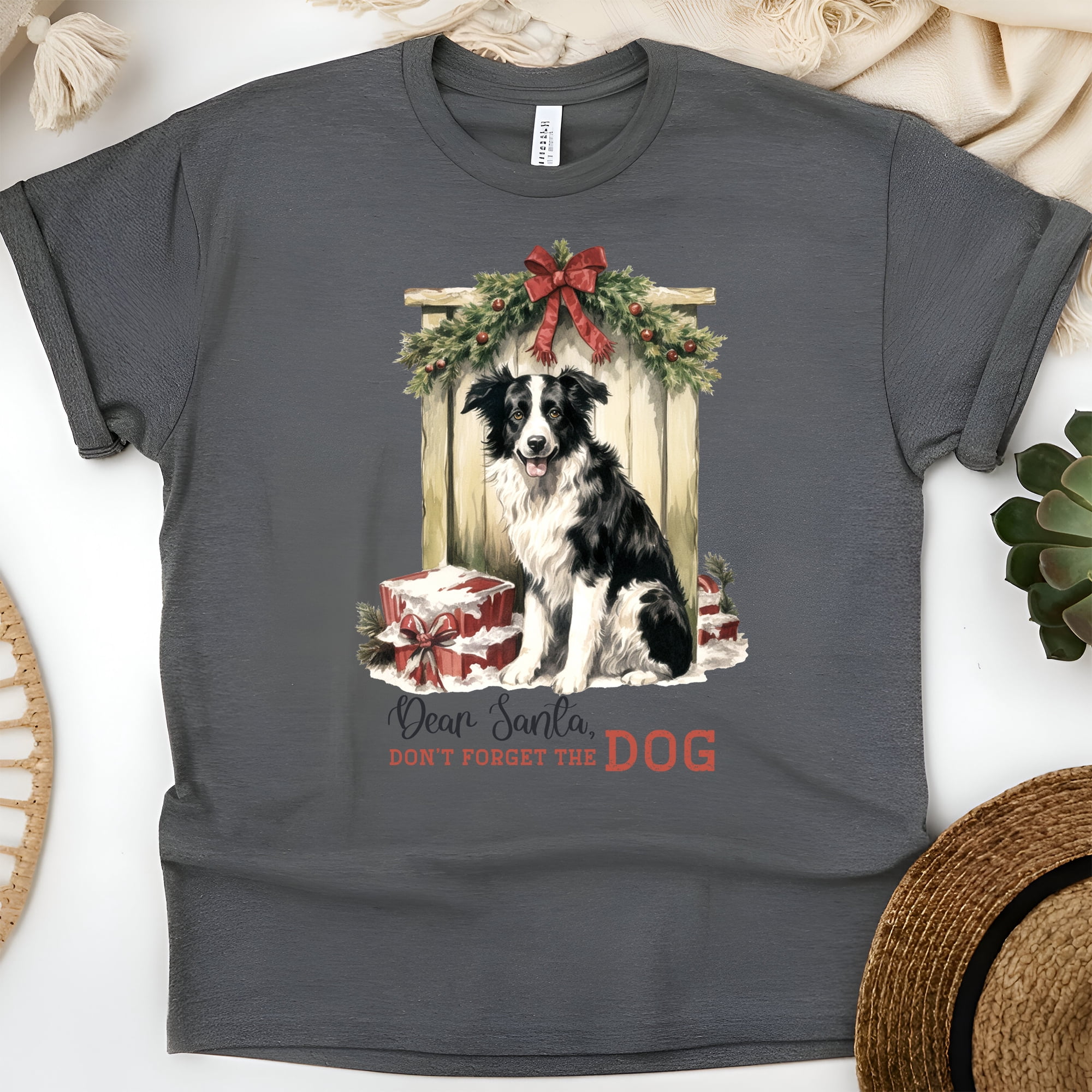 Border Collie Dog Graphic T-Shirt | Cute Puppy Tee for Men Women Kids ...