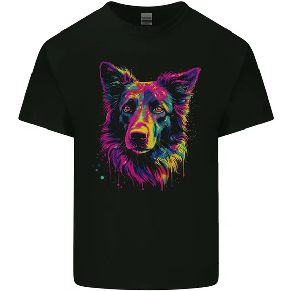 Border Collie Dog In Colour T-Shirt - Walmart.com