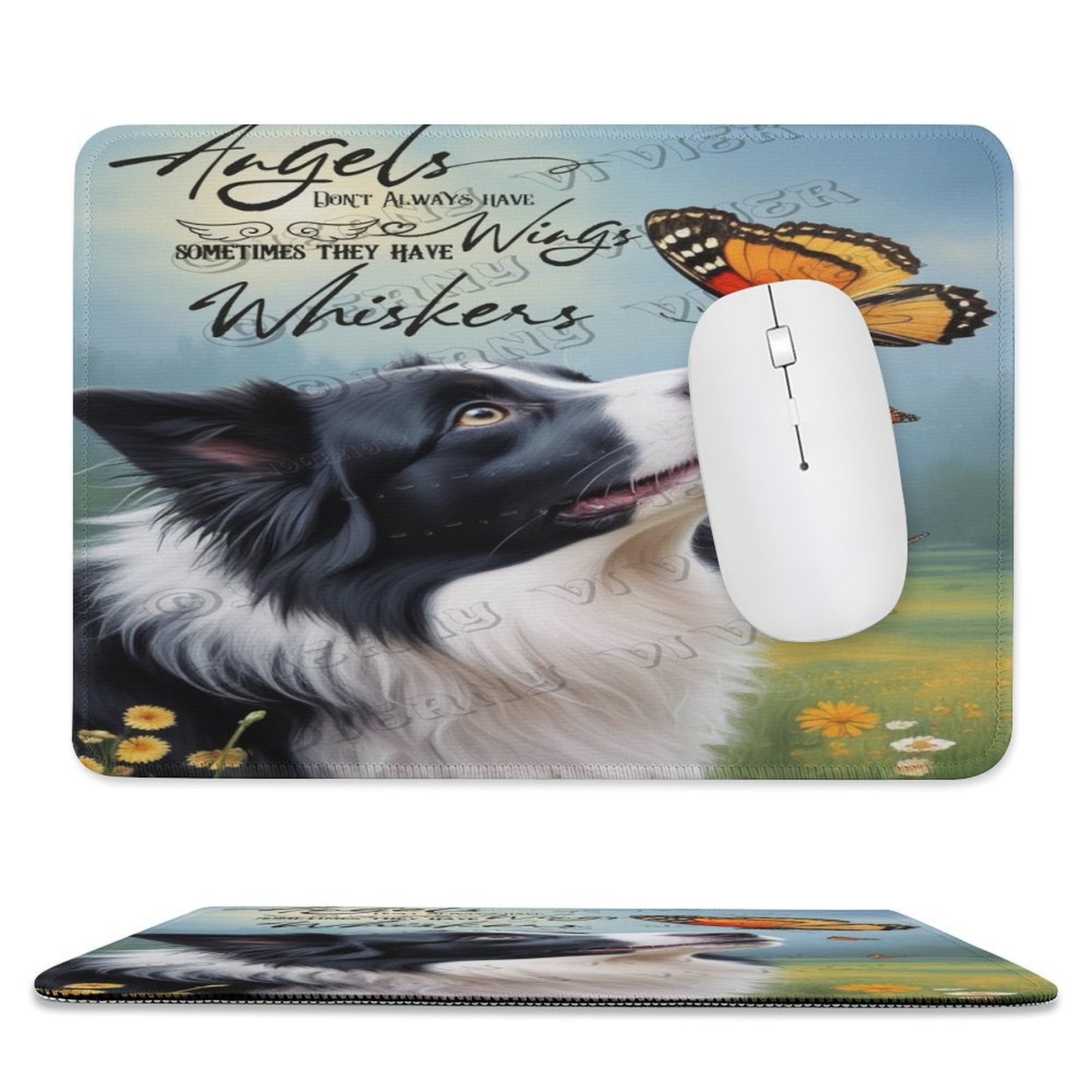 Border Collie Dog Mouse Pad, Cute Dog Mousepad for Design, Anti-Slip ...
