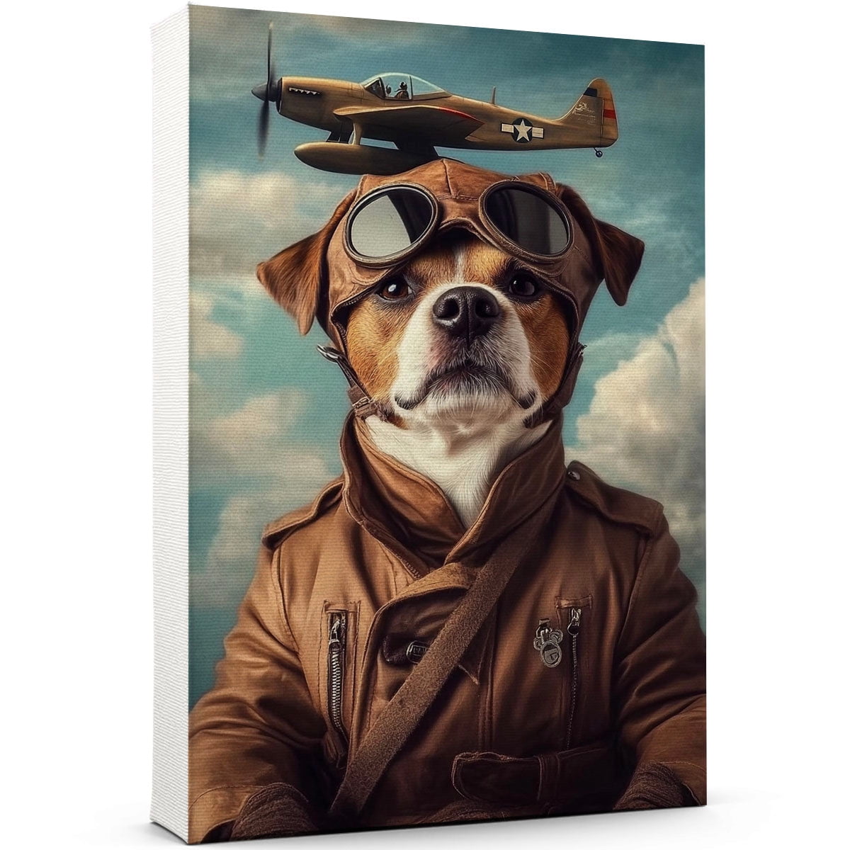 Border Collie Dog Pilot Wall Art, Pet Art, Funny Dog Poster 8x12in ...