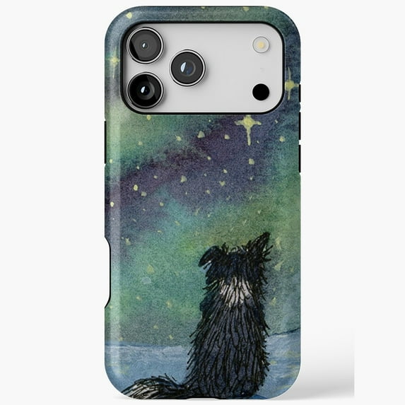 Border Collie Dog Starry Art Case for iPhone 11 12 13 14 15 16 17 Pro ...