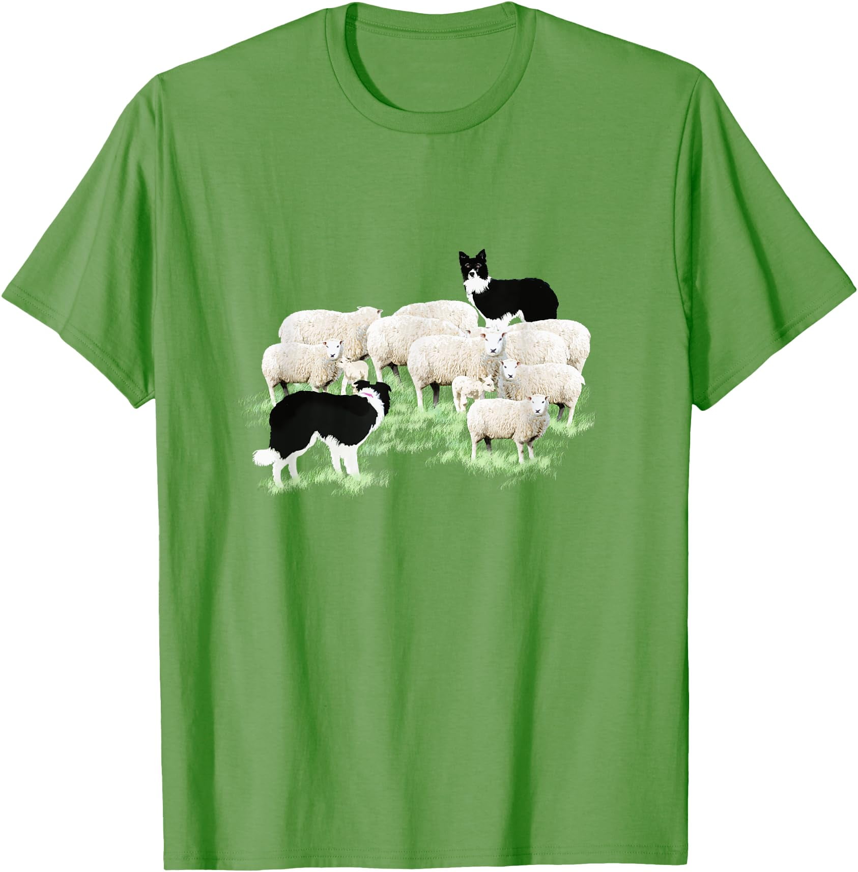 Border Collie Dogs Herding Sheep Softstyle Unisex T-Shirt,Lime Color ...