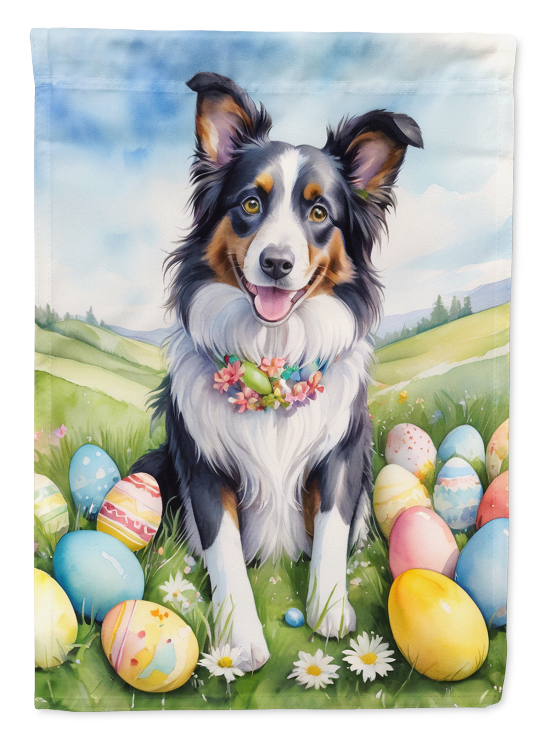 Border Collie Easter Egg Hunt House Flag 28 in x 40 in - Walmart.com
