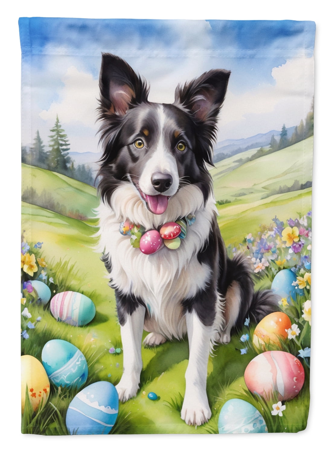 Border Collie Easter Egg Hunt House Flag 28 in x 40 in - Walmart.com