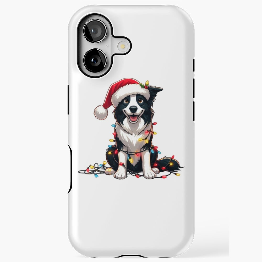 Border Collie Festive Holiday Cartoon Phone Case for iPhone 17 through ...