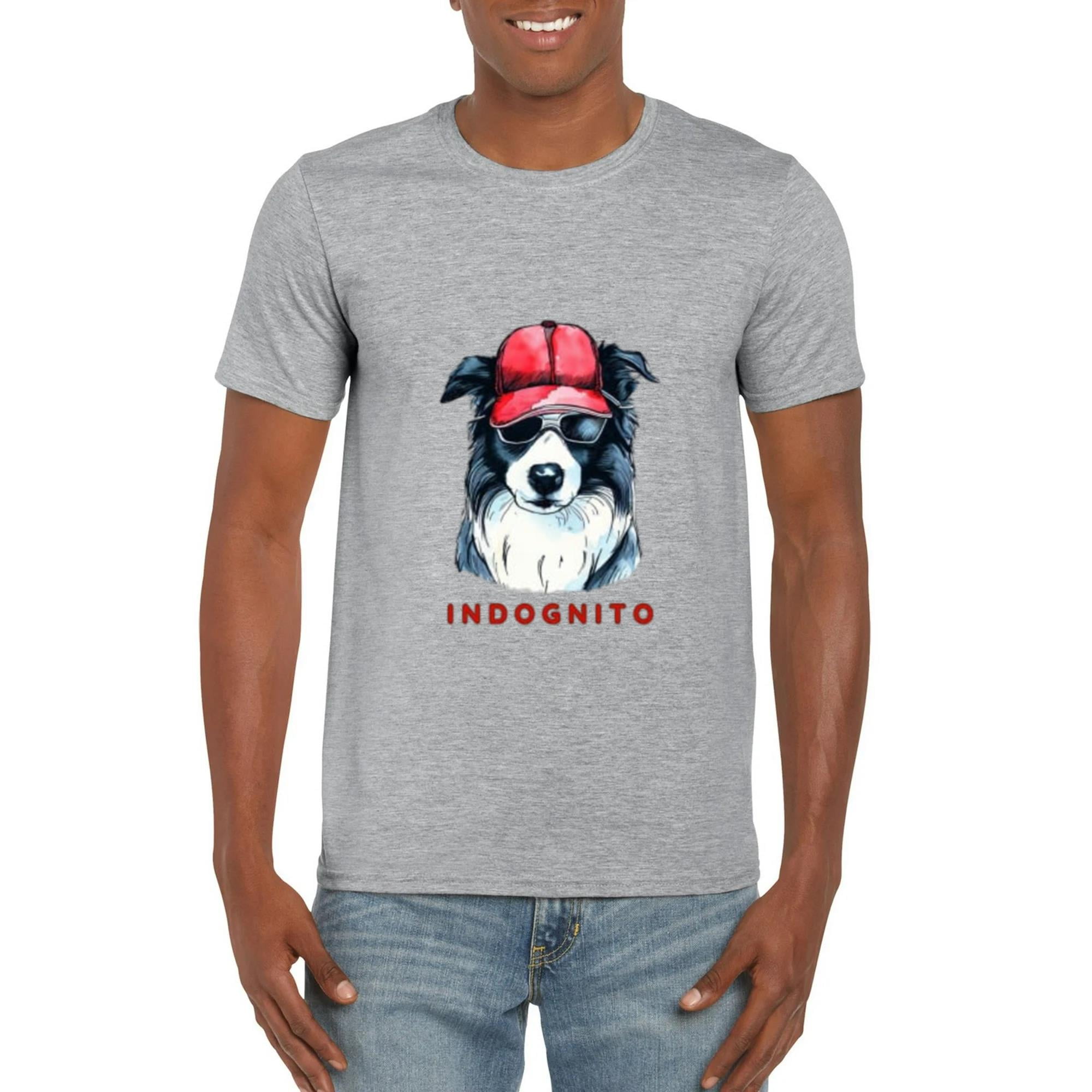 Border Collie Indognito Funny Dog Disguise Pet Owner T-Shirt, for men ...