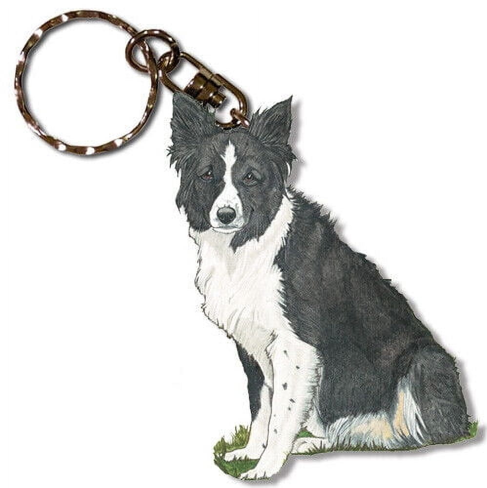 Border Collie Keychain, Souvenir Key Holder, Dog Charm Tag, Pet Key ...