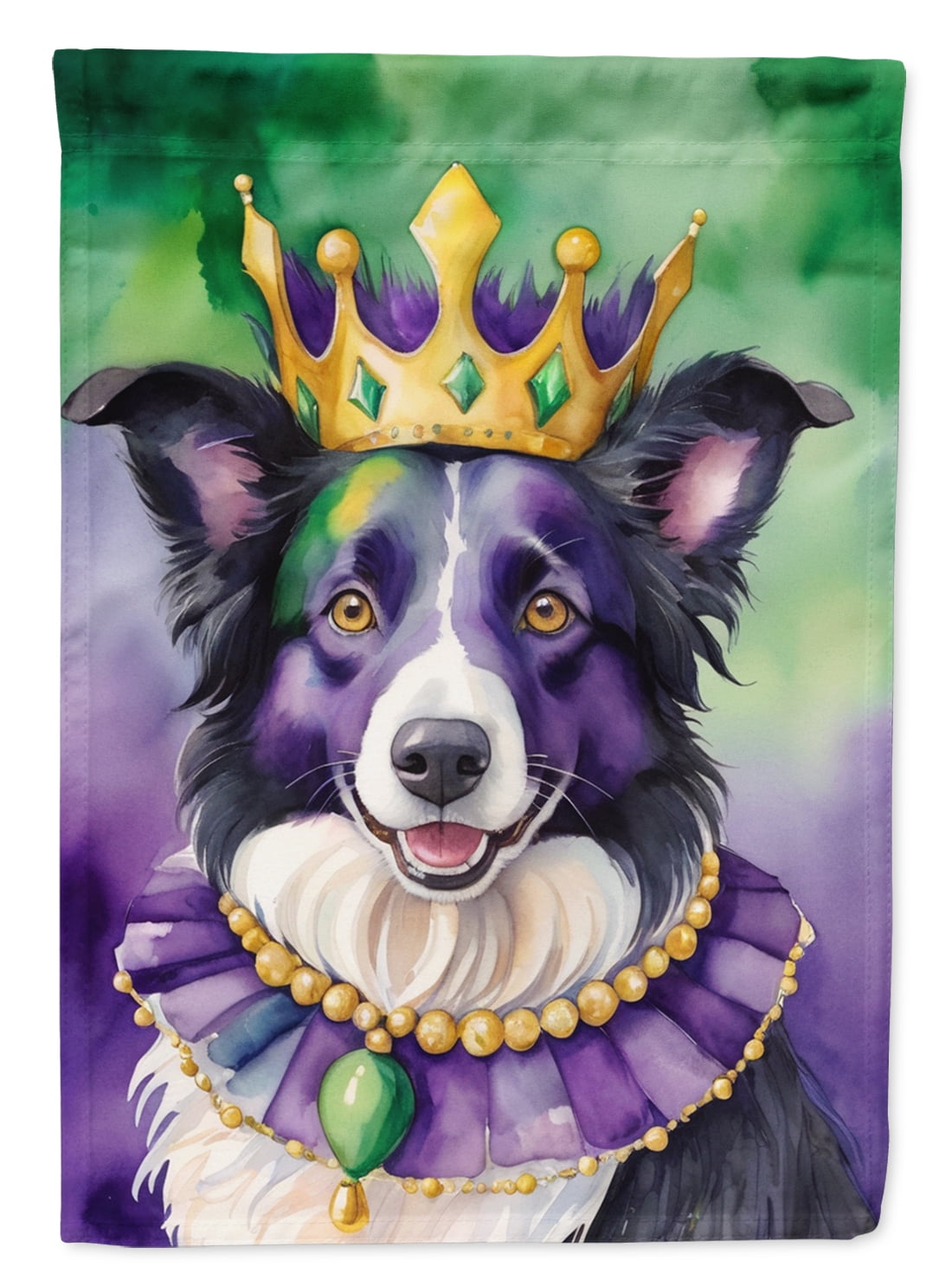 Border Collie King of Mardi Gras House Flag 28 in x 40 in - Walmart.com