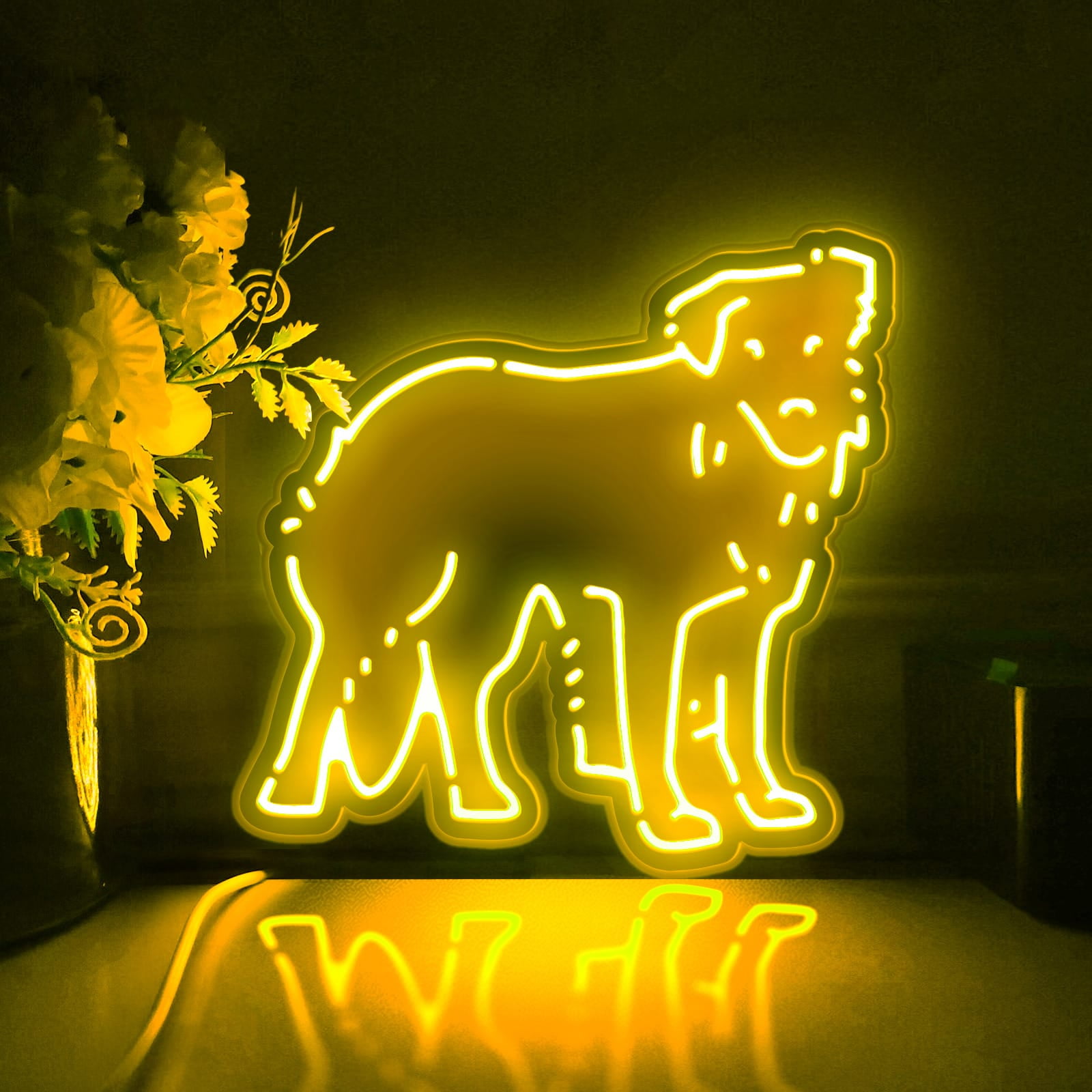 Border Collie Led Light Box, Dimmable Neon-Like Light Signs USB Power ...