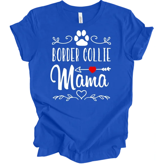 Border Collie Mama T-Shirt - Perfect Gift For Dog Moms, Vintage T-Shirt ...