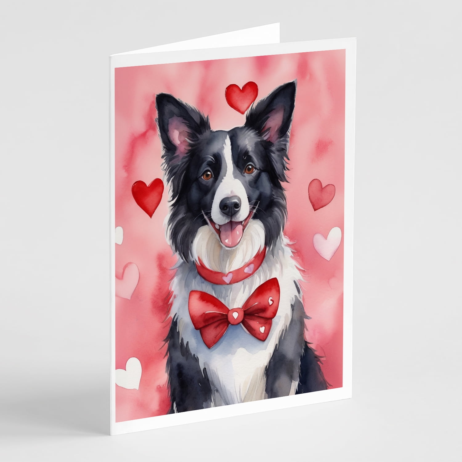 Border Collie My Valentine Greeting Cards Pack of 8 7 in x 5 in ...
