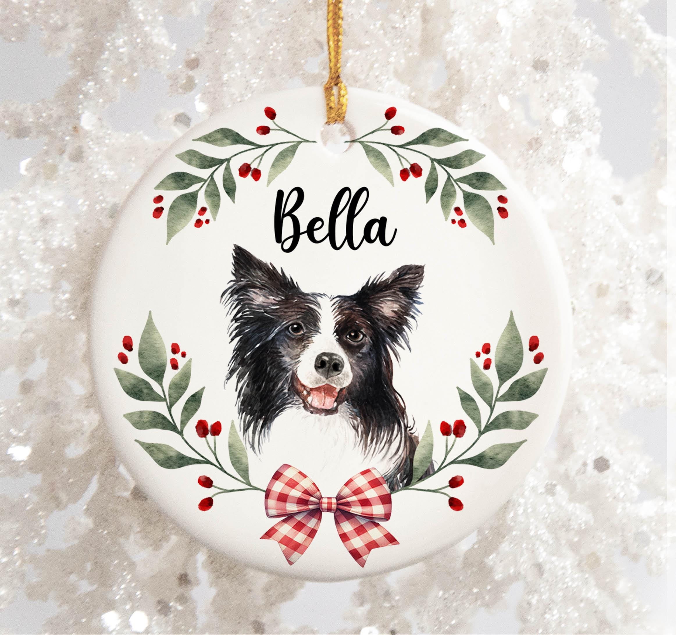 Border Collie Personalized Ceramic Ornament – Custom Pet Christmas ...