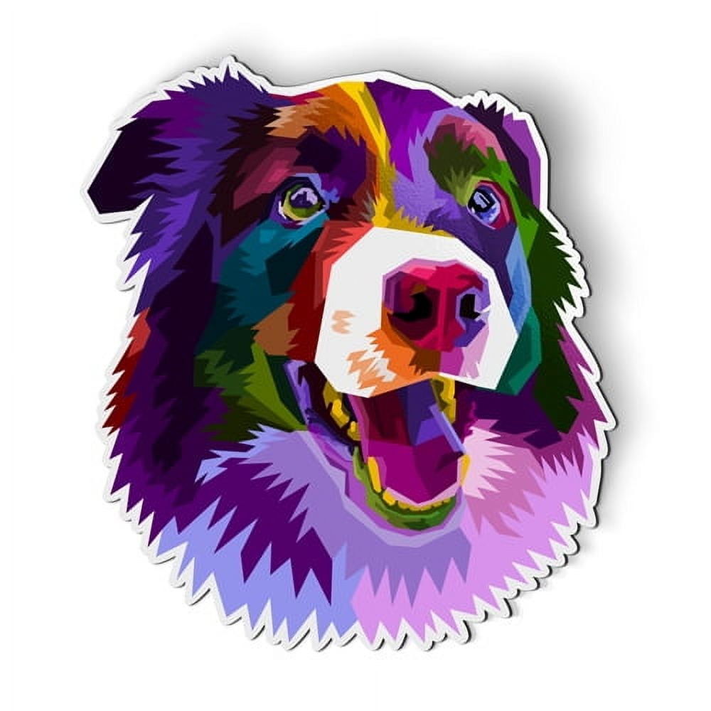 Border Collie Pop Art Style - 5" Magnet for Car Locker Refrigerator ...