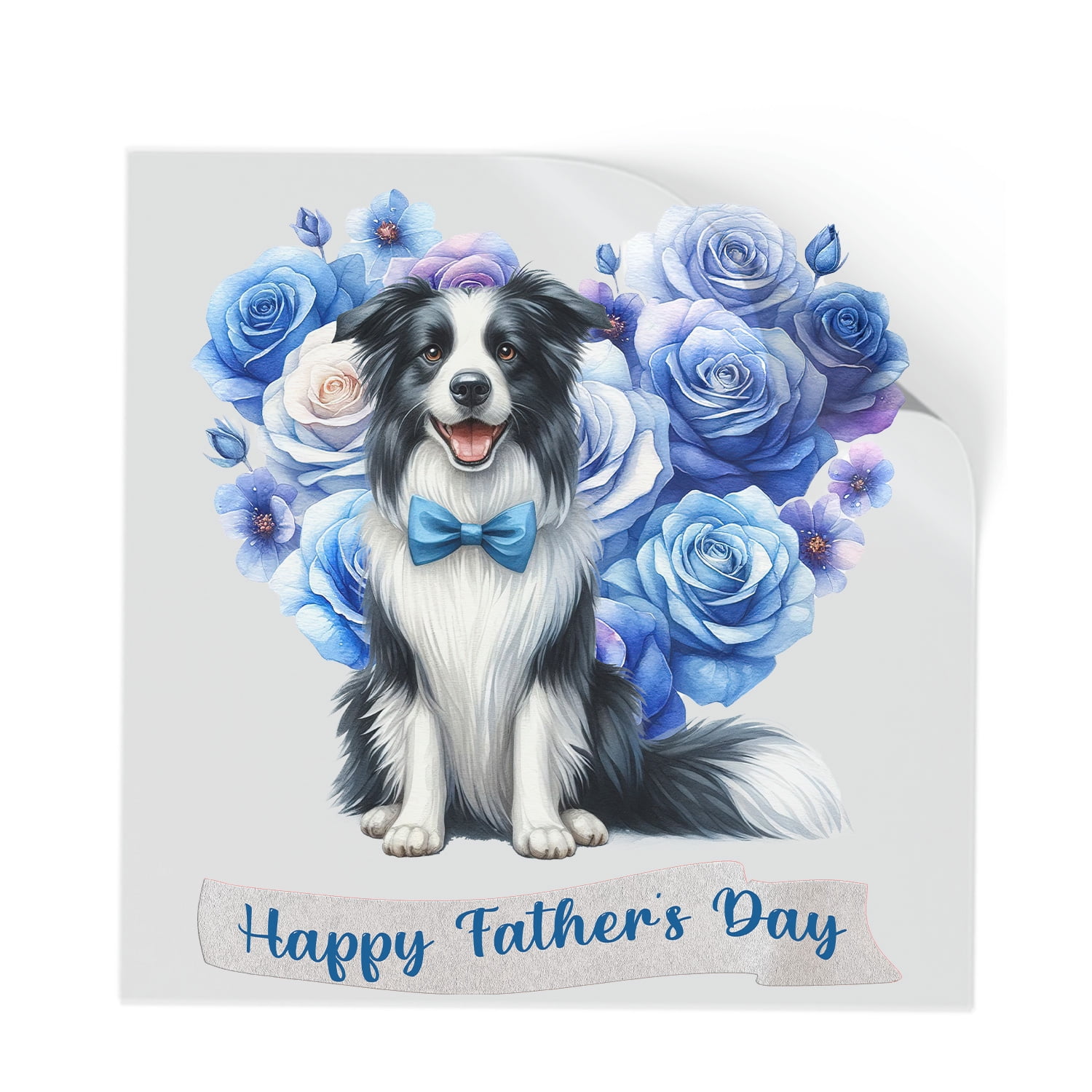 Border Collie Proud Dad Happy Father's Day Cutout Transfer Sticker ...