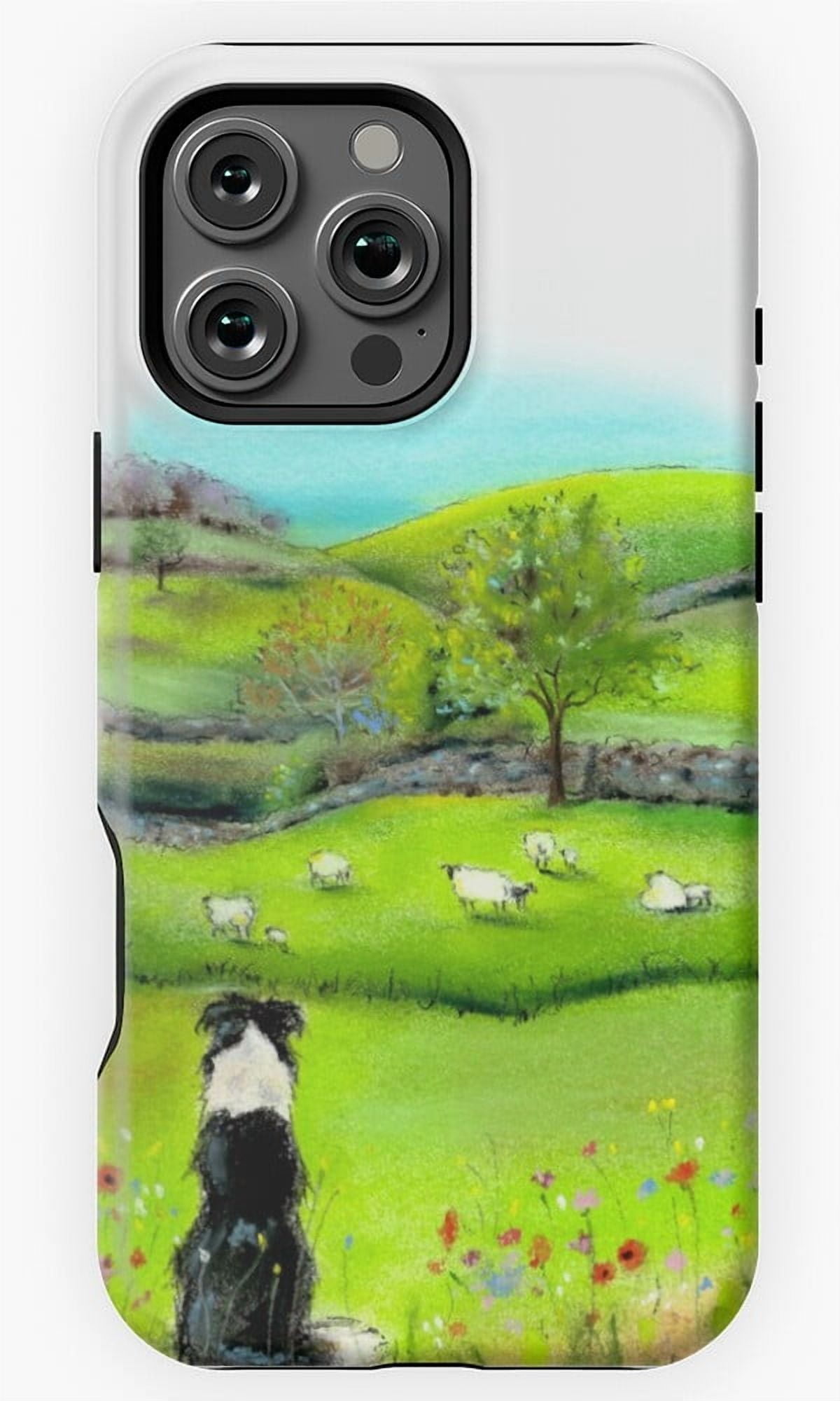 Border Collie Sheep Dog Painting Art iPhone 11–16 Pro Max Compatible ...
