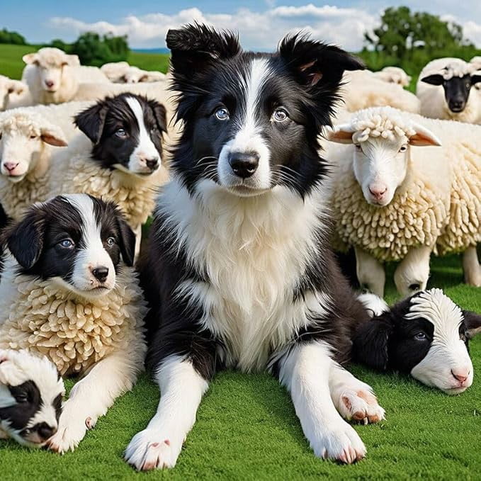 Border Collie - Sheep Life 1000 pieces Adult wooden jigsaw puzzle ...