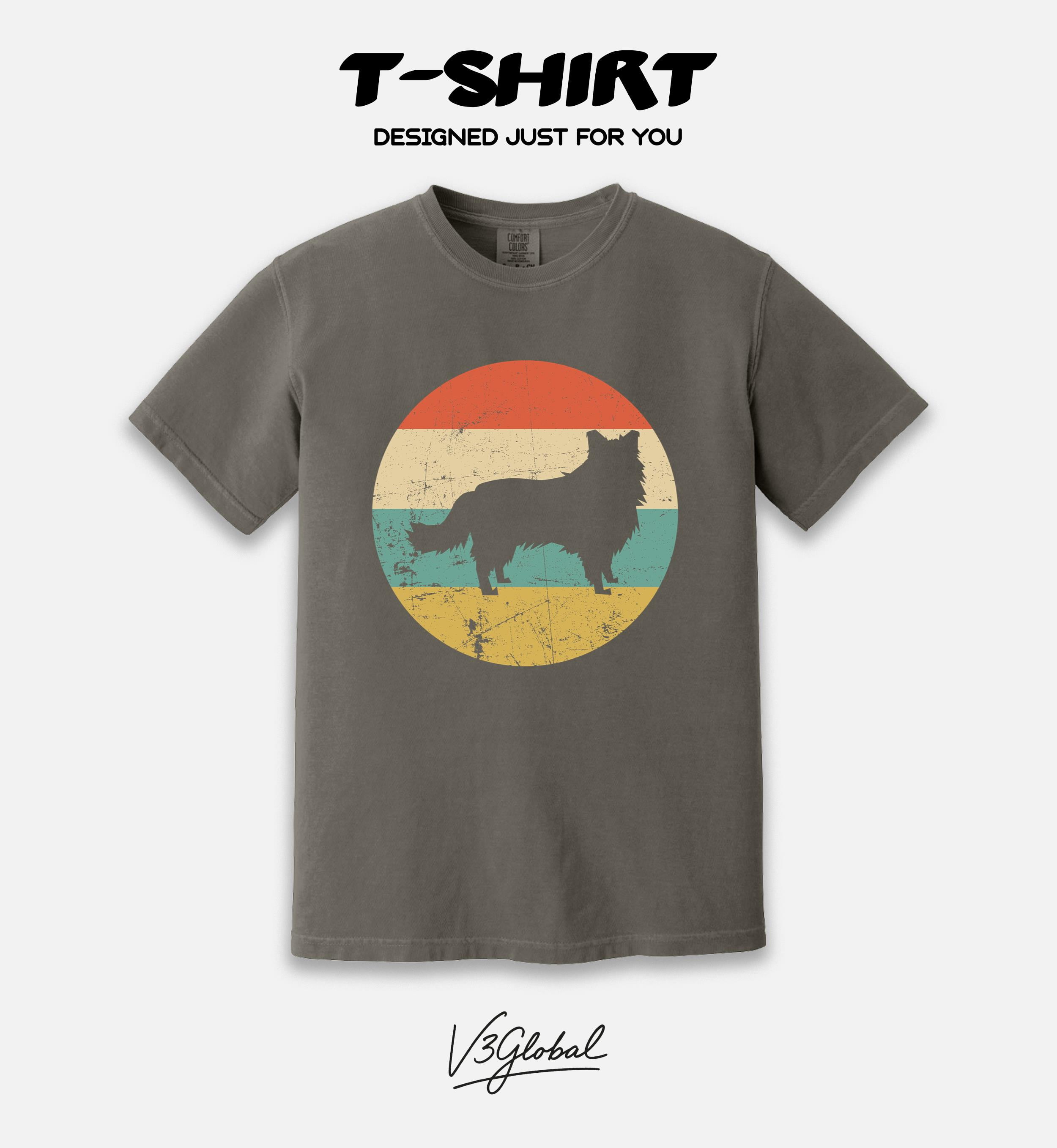 Border Collie Shirt Vintage Retro Dog Icon Comfort Color T-Shirt ...