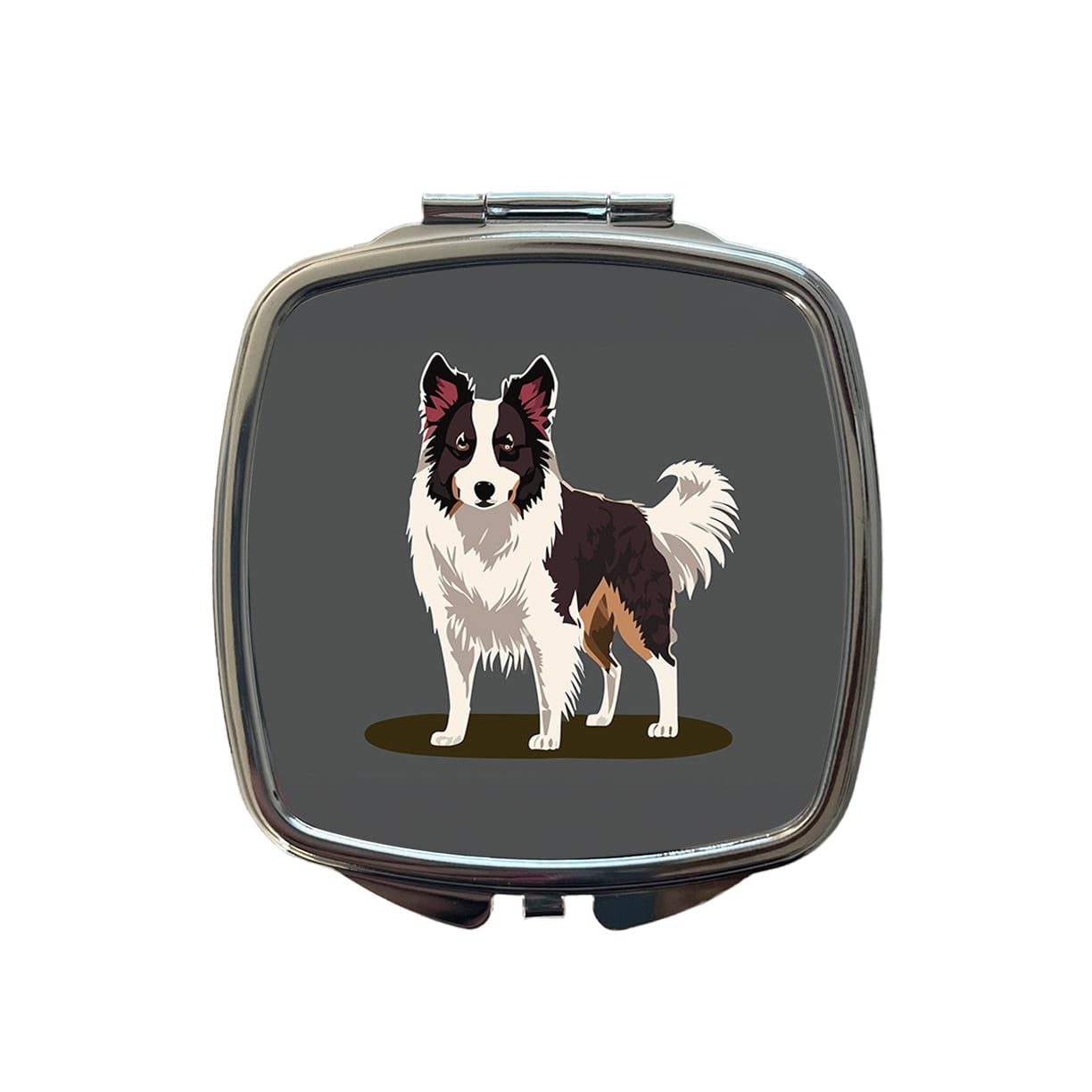 Border Collie Standing Travel Makeup Handbag Purse Small Pocket Compact ...
