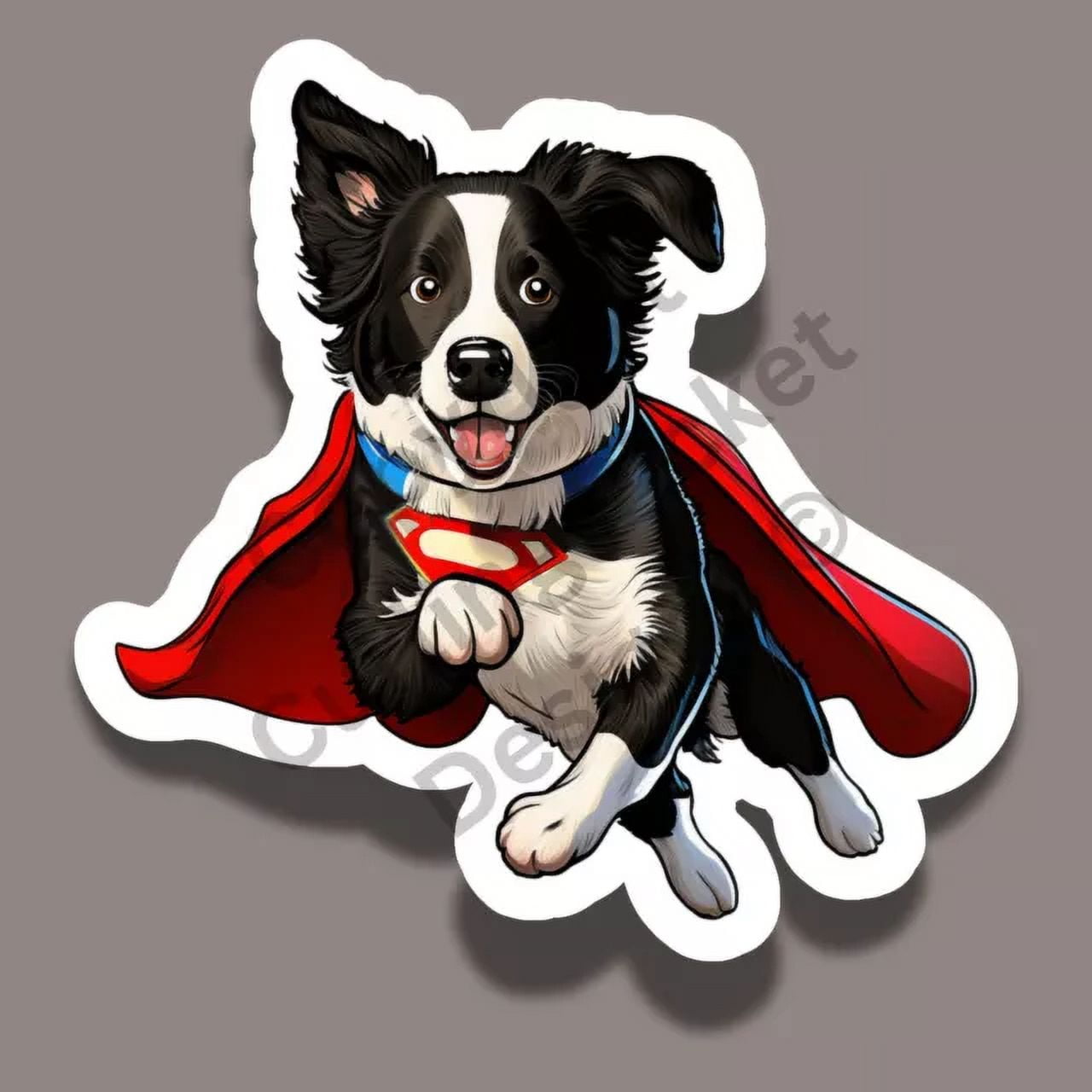 Border Collie Superhero Hero Guardian Rescue Comic Dog Sticker Phone ...
