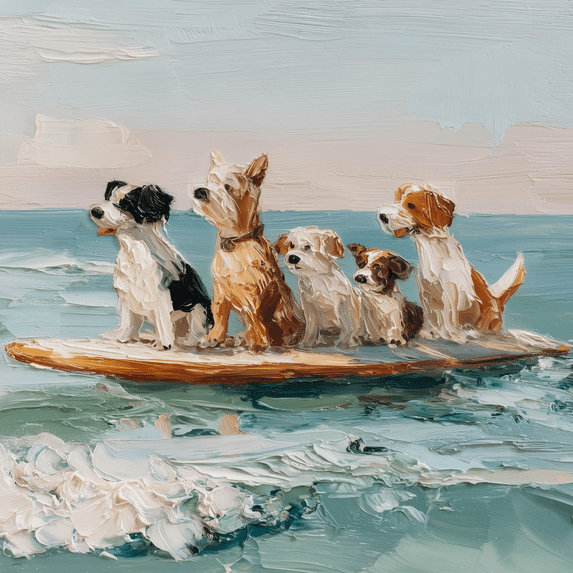 Border Collie Surfing Dog Beach Poster , Poster Print Only - Walmart.com