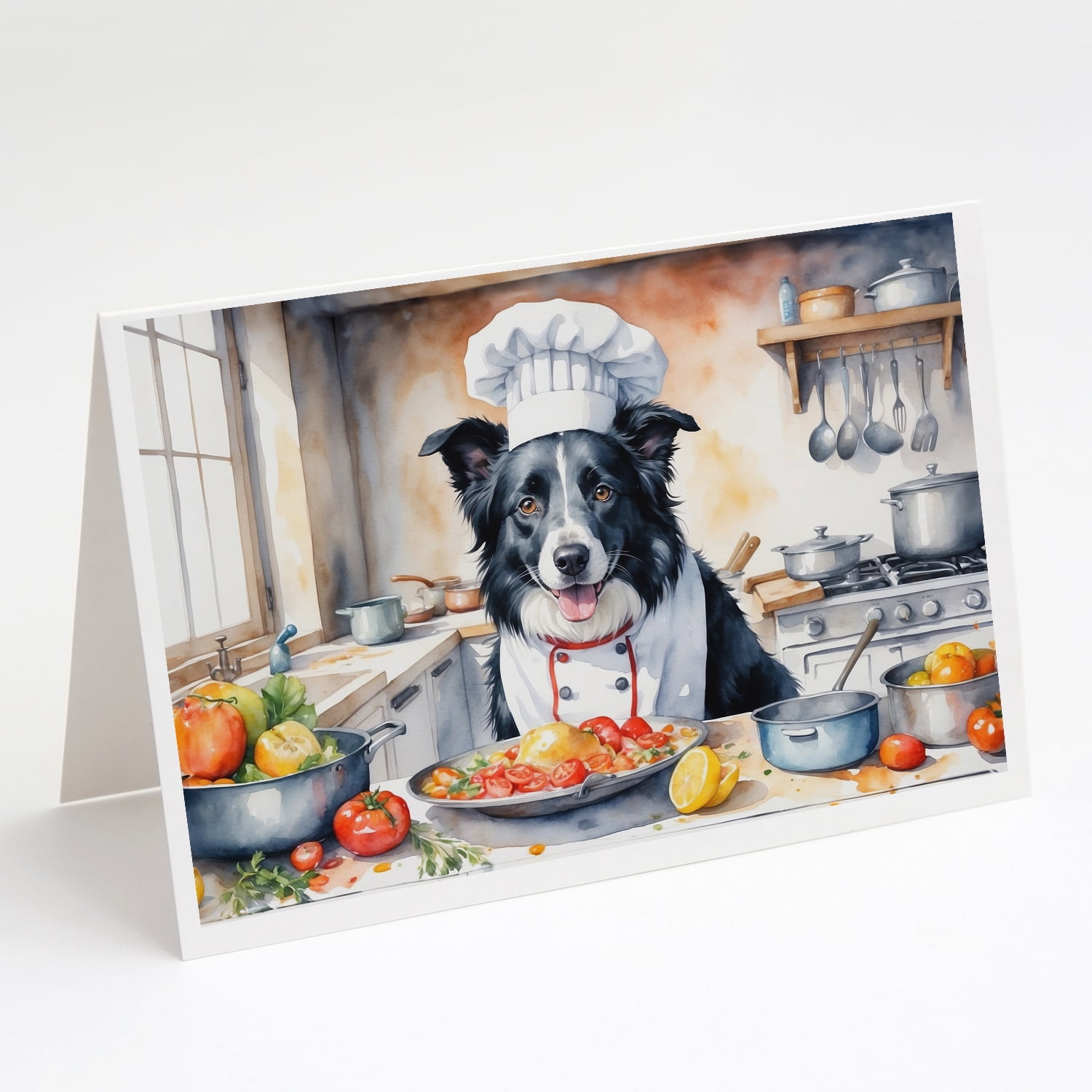 Border Collie The Chef Greeting Cards Pack of 8 7 in x 5 in - Walmart.com