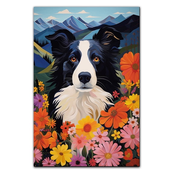 Border Collie Watercolor Dog Portrait Painting of Dog Canvas Print Dog ...