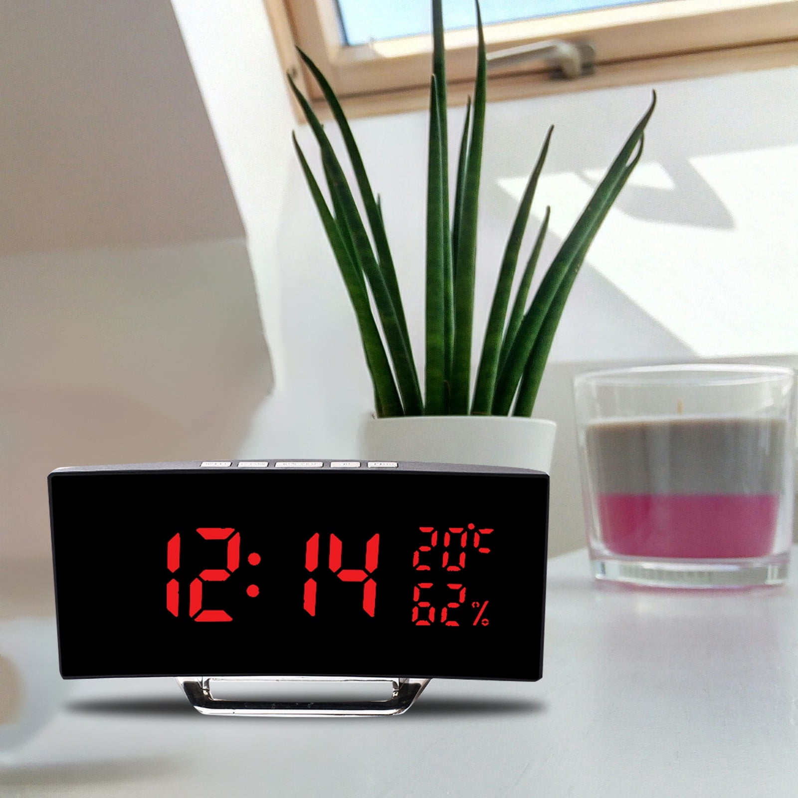 Border Curved Screen LED Electronic Digital Clock Student Bedroom ...