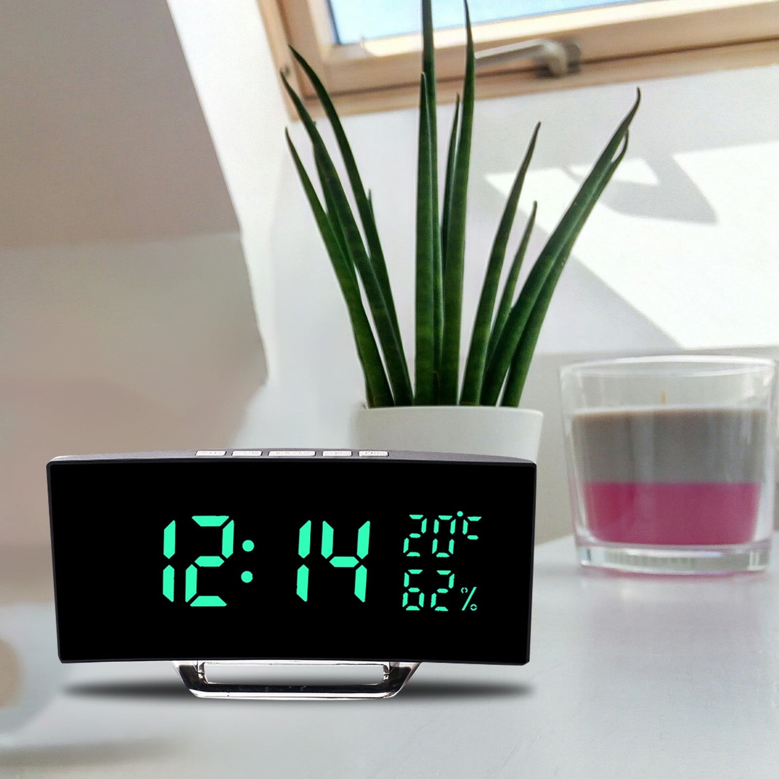 Border Curved Screen LED Electronic Digital Clock Student Bedroom ...