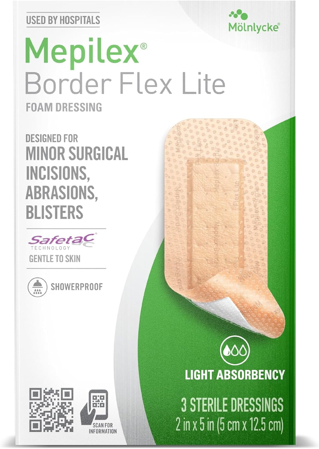 Border Flex Lite 2 x 5in (5x12.5 cm) Hospital Grade Dressings for Minor ...