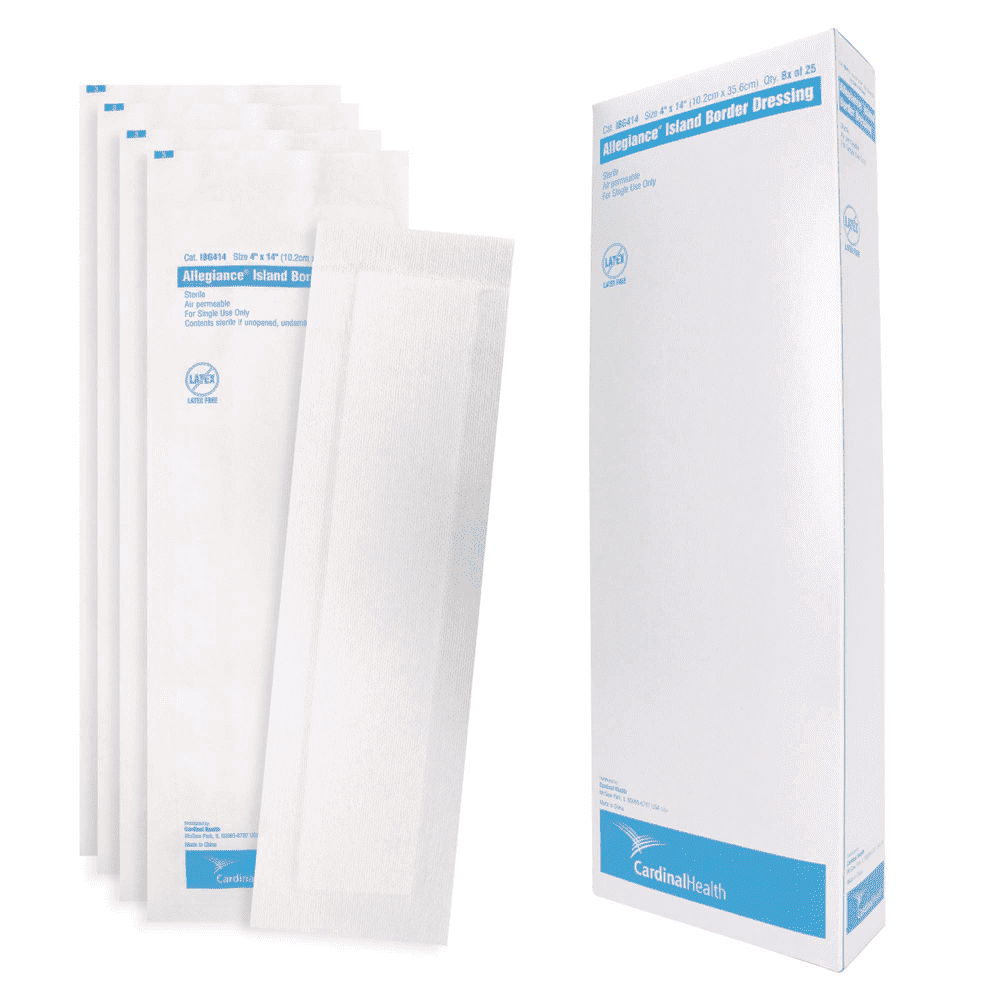 Non-Woven Sterile Gauze Dressing, 4”x14”, 25 Pack, Island Dressing ...